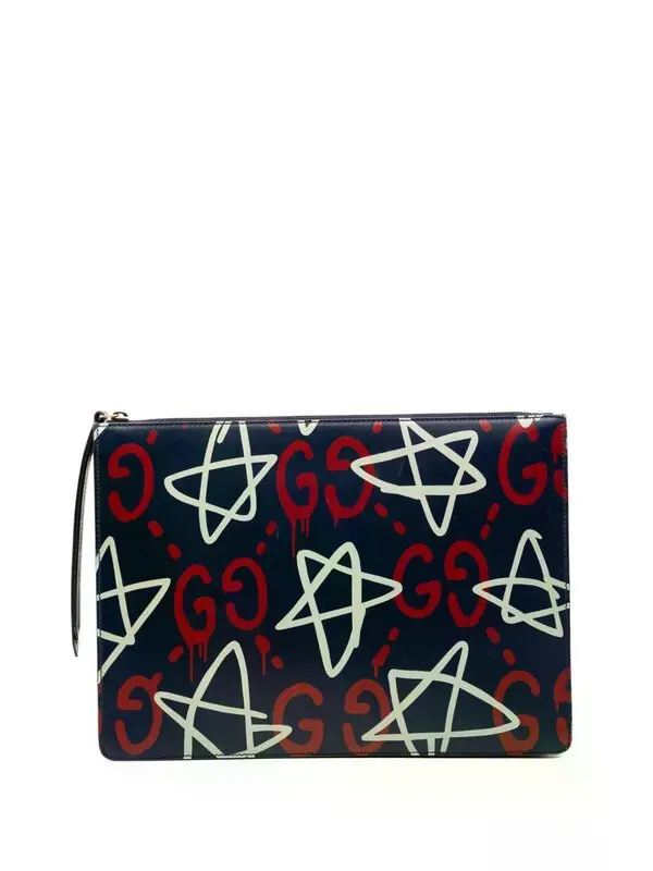 Gucci Calfskin Ghost Clutch Bag - Blue