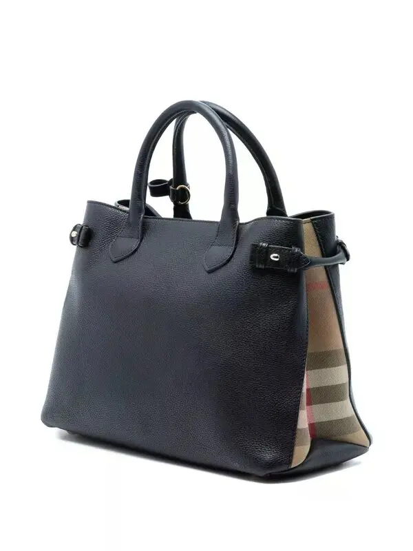 Burberry Medium Leather And House Check Banner Satchel