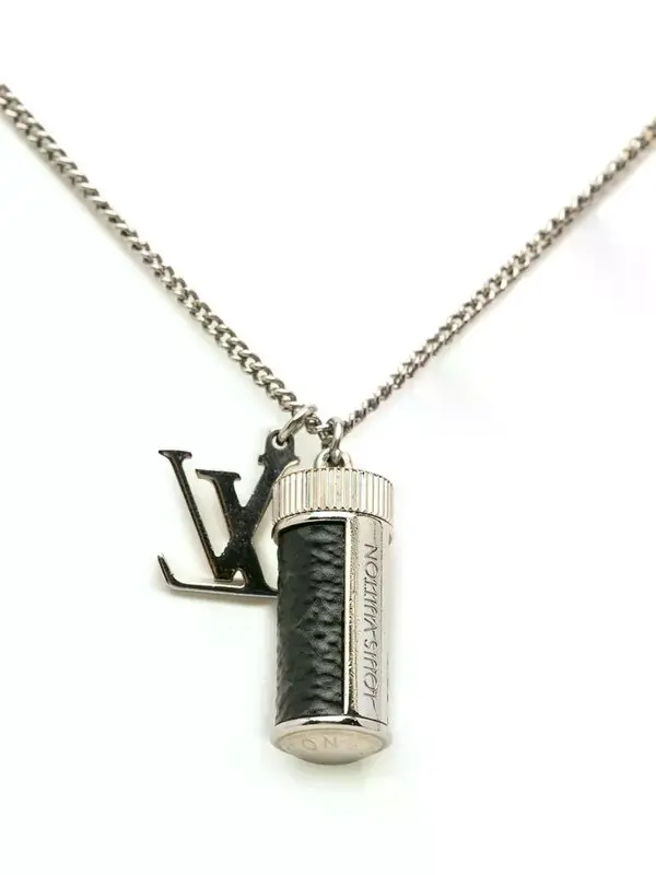 LOUIS VUITTON Brass Monogram Eclipse Charm Necklace
