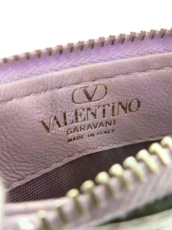Valentino Garavani 2018-2026 Leather Vlogo Walk Zip Card Holder