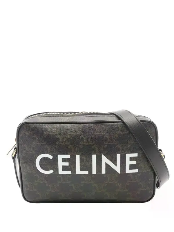 Celine Medium Triomphe Coated Canvas Logo Crossbody Bag