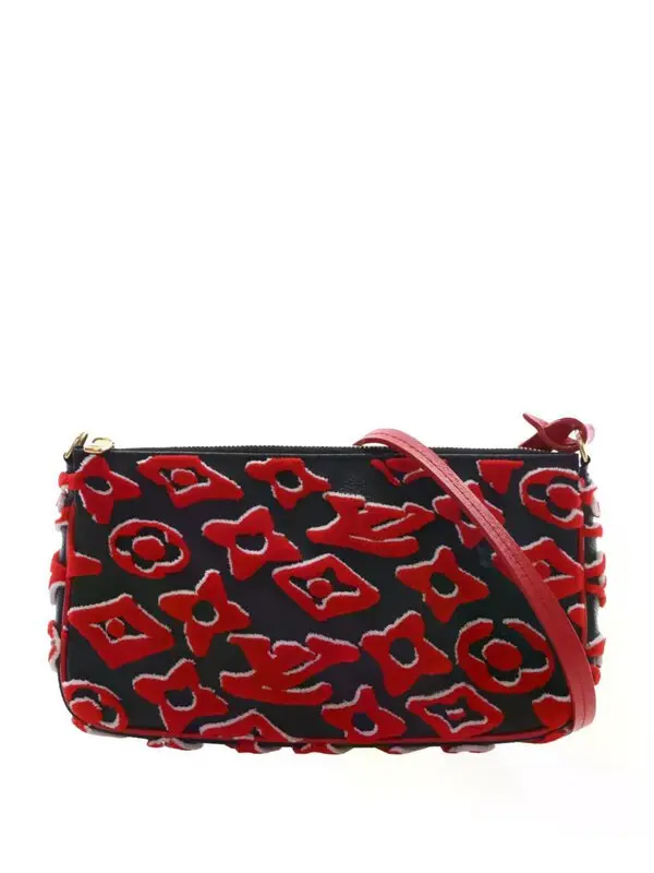 LOUIS VUITTON Urs Fischer Monogram Tuffetage Pochette Accessoires Satchel - Red
