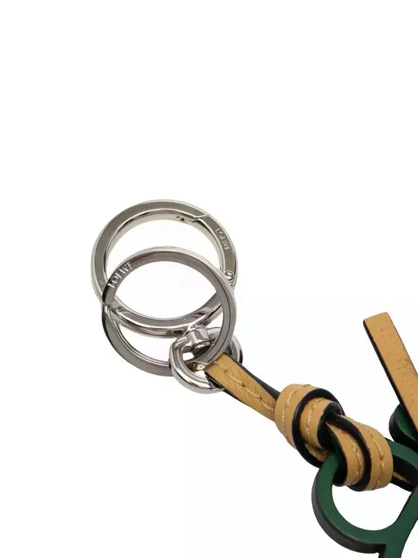 Loewe Leather Anagram Ring And Bag Charm Key Chain