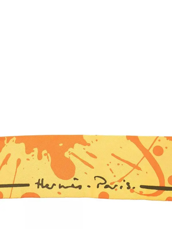 Hermès 2000-2026 Paint Splatter Twilly Silk Scarf Scarves