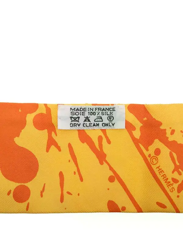 Hermès 2000-2026 Paint Splatter Twilly Silk Scarf Scarves