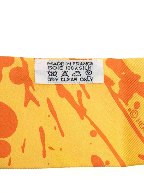 Hermès 2000-2026 Paint Splatter Twilly Silk Scarf Scarves