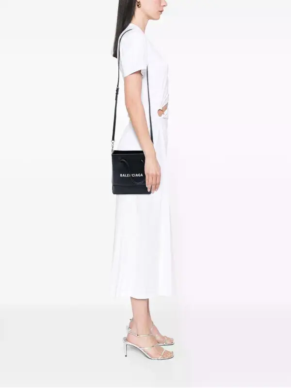 Balenciaga Leather Shopping Tote Satchel - Black