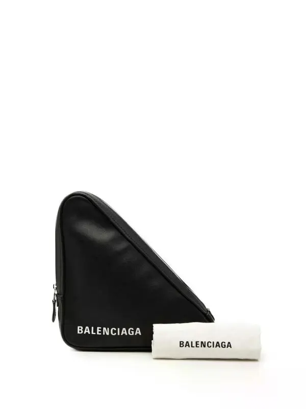 Balenciaga Leather Triangle Clutch Bag
