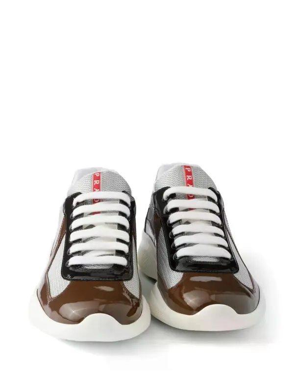 Prada America's Cup Patent Leather And Technical Fabric Sneakers