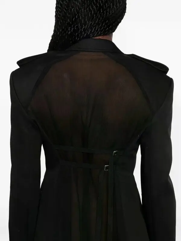 ANN DEMEULEMEESTER Sheer-panelled Epaulette Coat