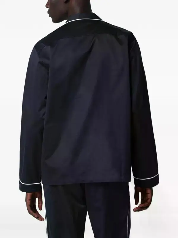 TEKLA Contrast-piping Pajamas Shirt