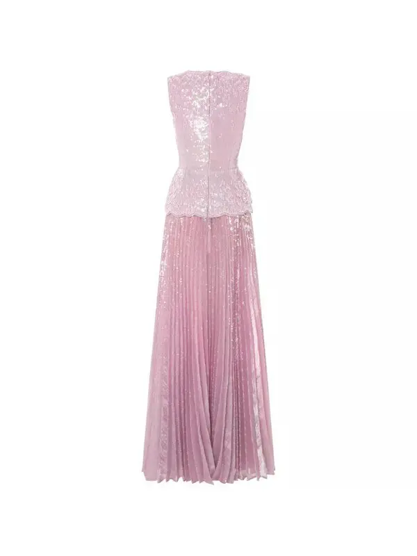 RAMI AL ALI Embellished Pleated Maxi Gown