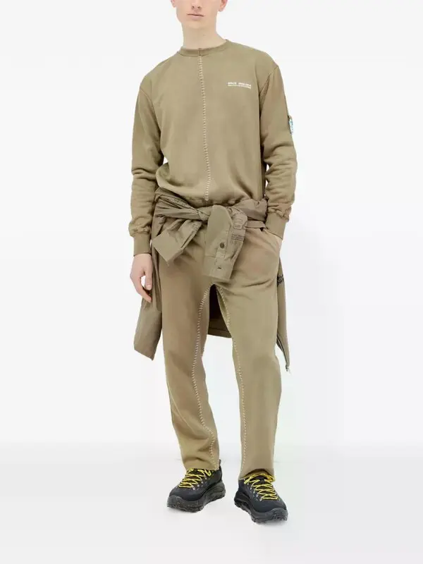 SPACE AVAILABLE Artisan Topstitching Elasticated Trousers - Neutrals