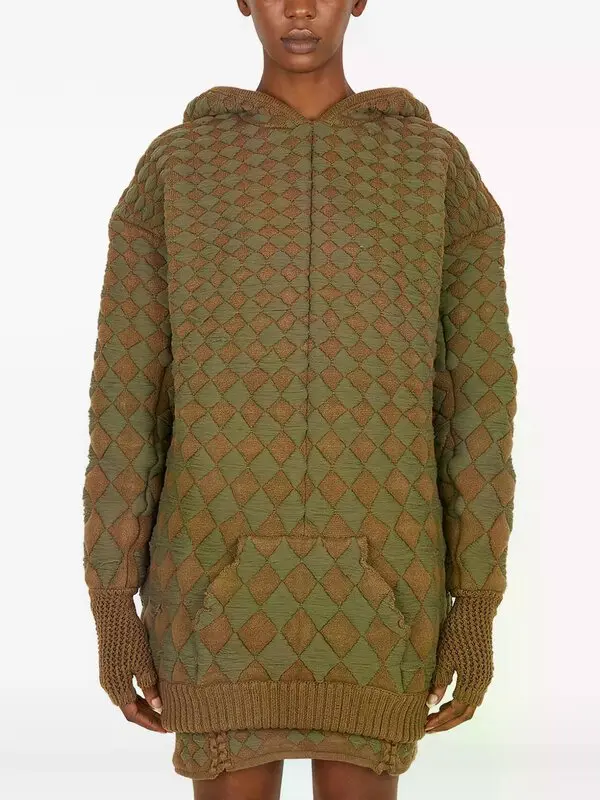 ISA BOULDER Quilted Hoodie - Green