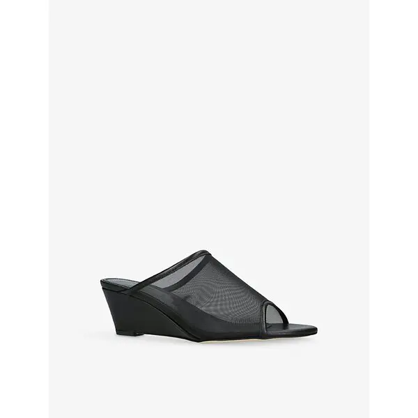 AeydĒ Suzanne Mesh Wedge Sandals - Black