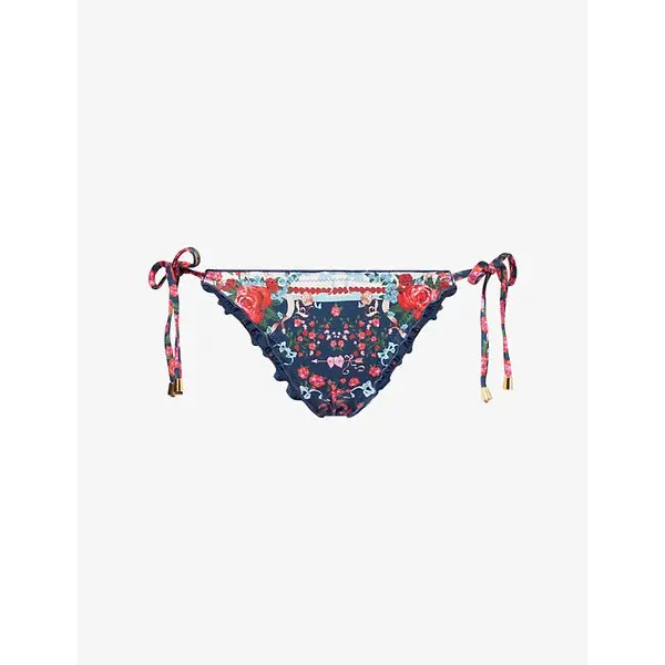 Agua Bendita Ruched Bikini Bottoms - Multicolor