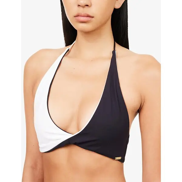 TALA Contrast Twist Halterneck Bikini Top
