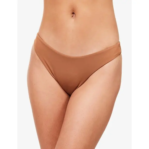 Monday Swimwear Byron Mid-rise Bikini Bottoms - Caramel