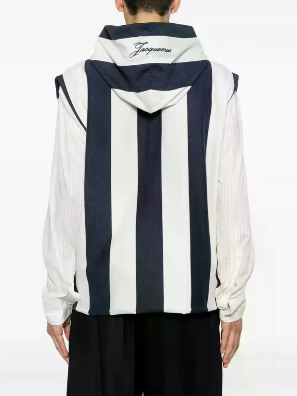 Jacquemus Striped Sleeveless Hooded Gilet