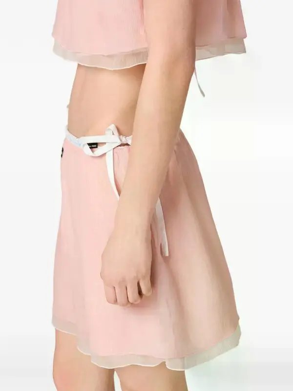 Miu Miu Two-tone Chiffon Mini Skirt