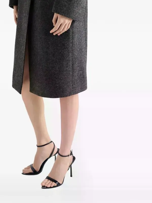 Prada Brushed Leather Pointed-toe Sandals With Ankle Strap