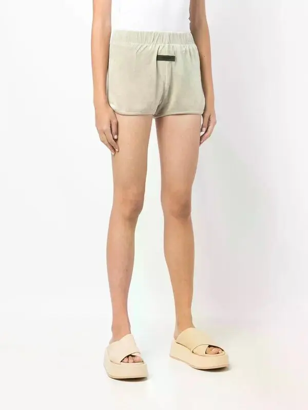 Fear Of God Logo Patch Velour Shorts