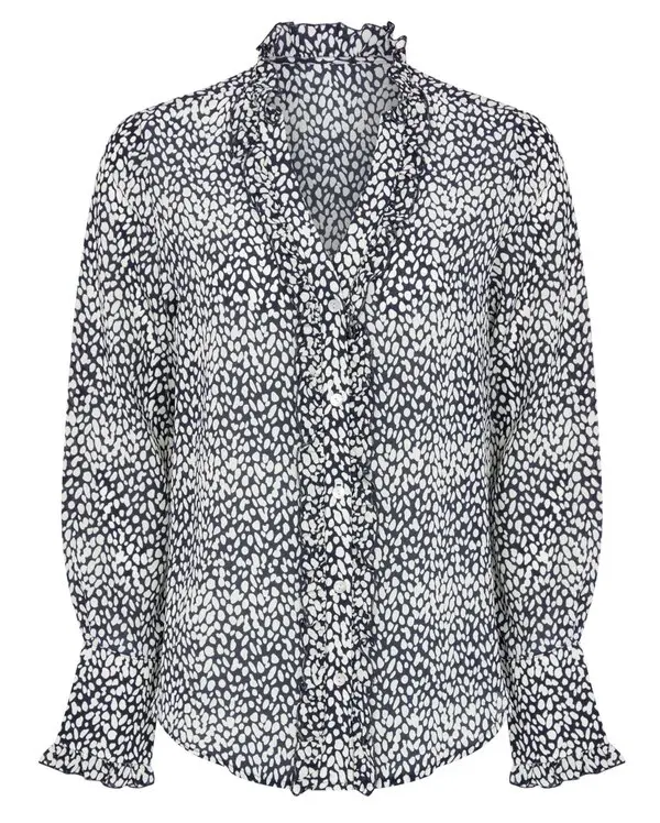 GUINEA Silk Abstract Print Blouse