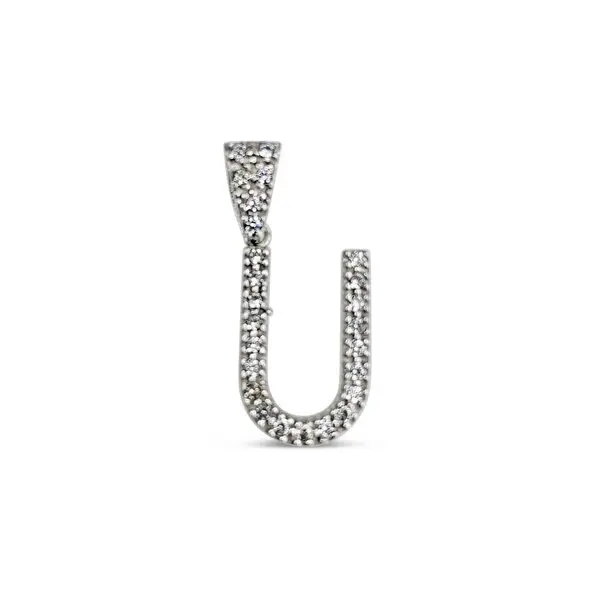 BELLUS DOMINA Sterling Letter U Pendant With Zirconia - Silver