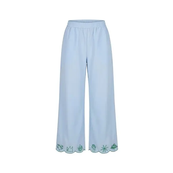 KING NAKED Sweet Nothing Embroidered Cotton Trousers