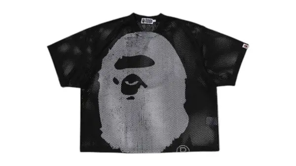 A BATHING APE Water Print Ape Head Mesh Relaxed Fit T-shirt