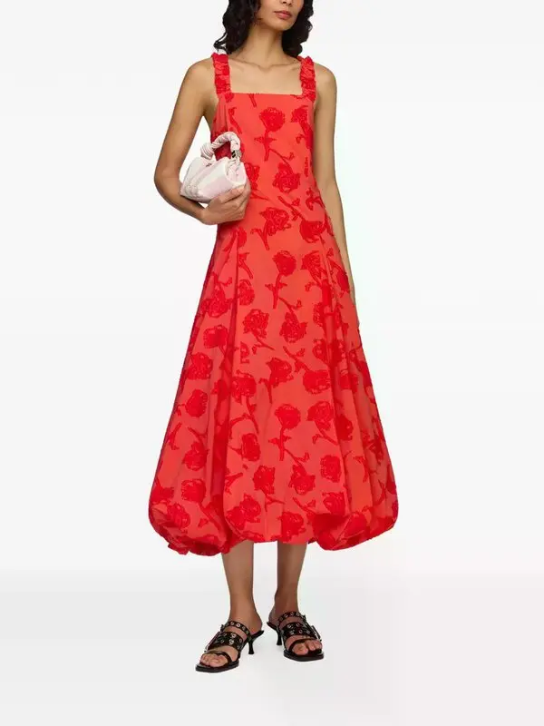 GANNI Fil-coupé Balloon-hem Dress