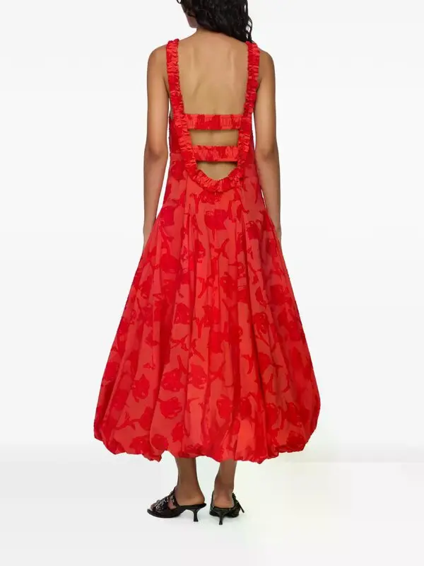 GANNI Fil-coupé Balloon-hem Dress