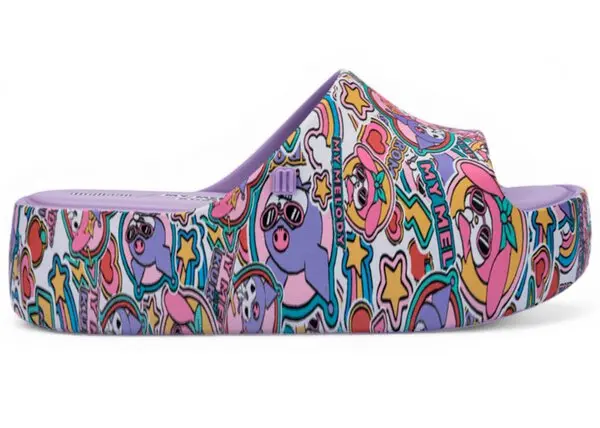 Melissa Free Platform Slide - Lilac/yellow