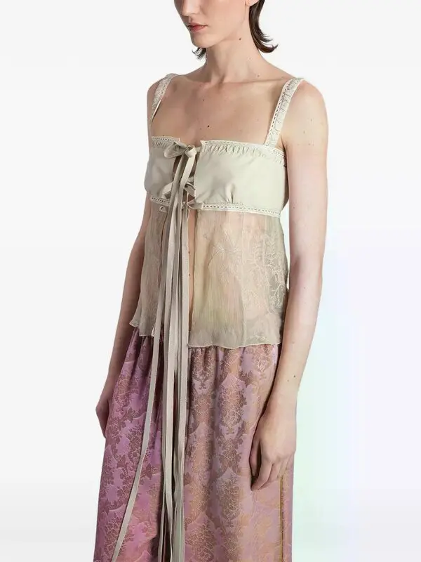 ANN DEMEULEMEESTER Embroidered Lace-trim Top