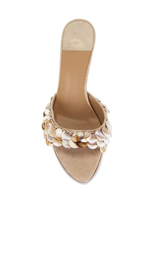 Jeffrey Campbell Agent Embellished Suede Stiletto Sandals - Tan