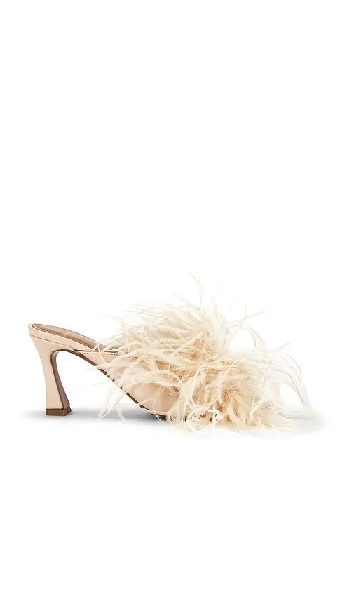 ATP ATELIER Ziano Feather Embellished Leather Sandals - Tan