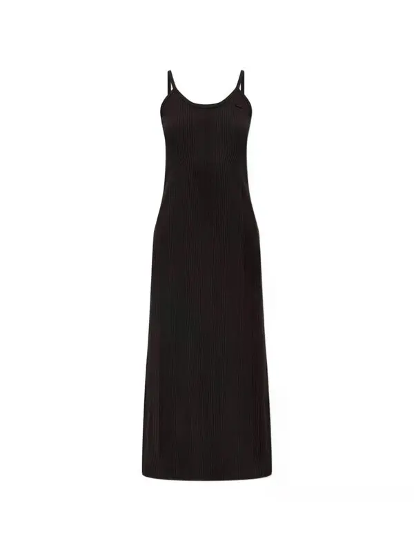 Lacoste Ribbed Knit Logo Patch Dress