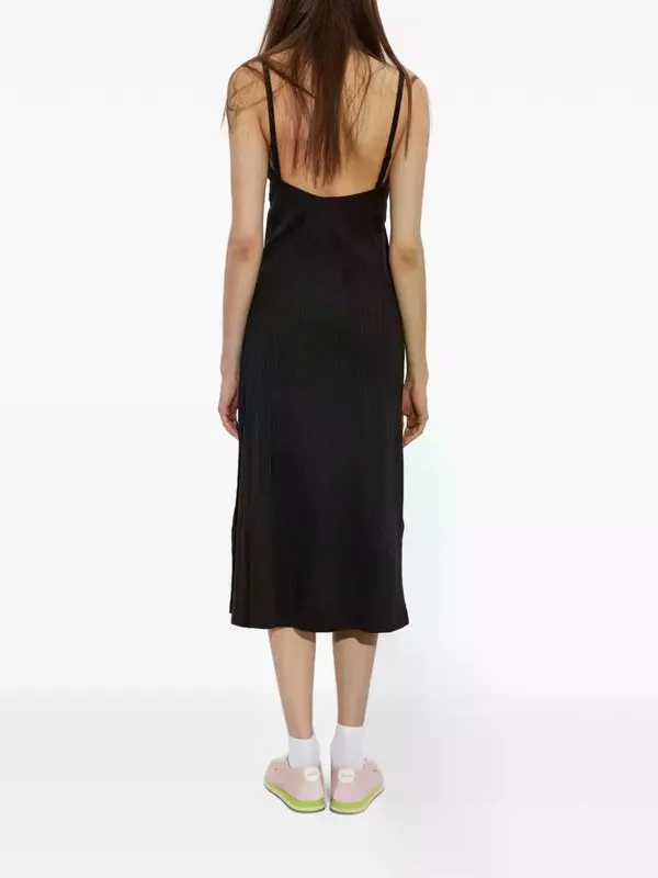 Lacoste Ribbed Knit Logo Patch Dress
