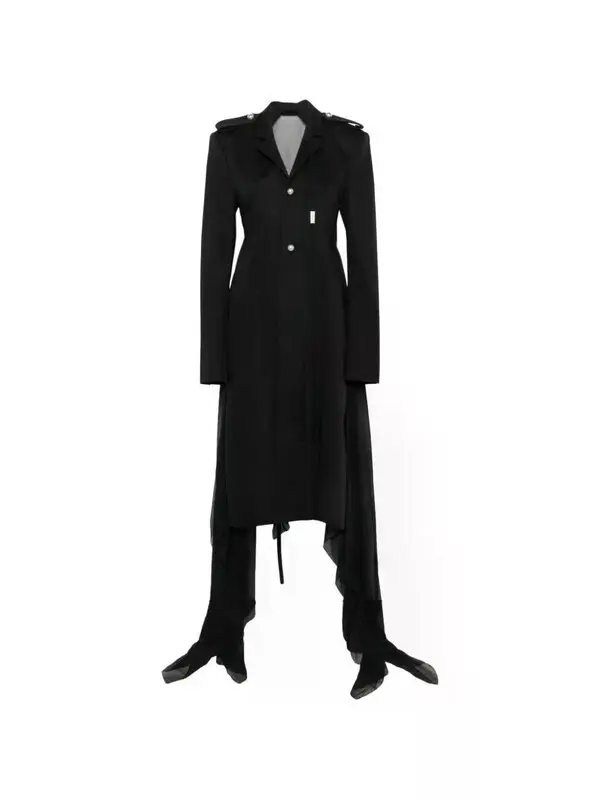 ANN DEMEULEMEESTER Sheer-panelled Epaulette Coat