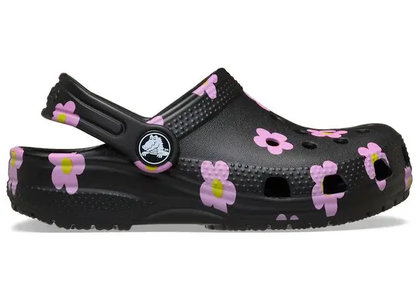 CROCS Classic Flower Clogs - Black