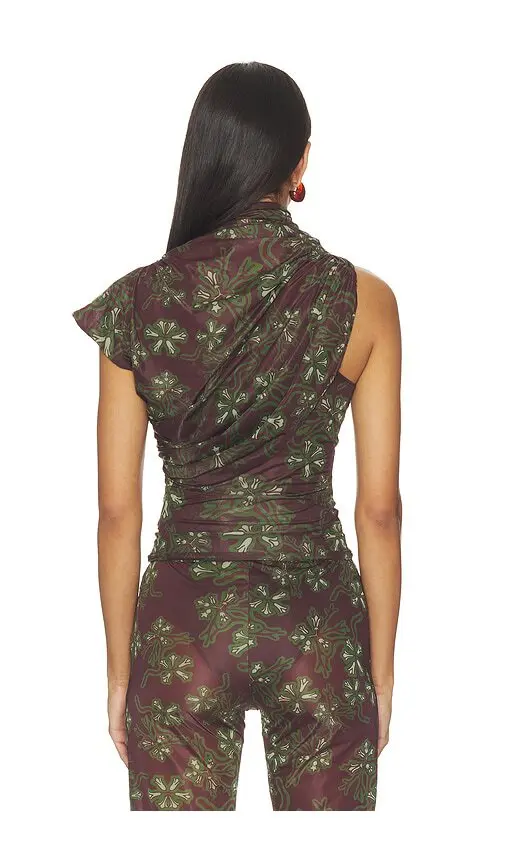 SIEDRES Silvy Ruched Top - Brown