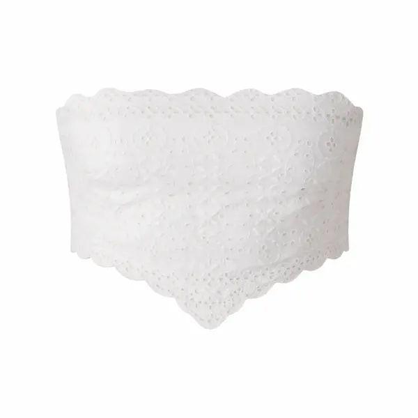 MandiBreeze Lovisa Embroidered Cotton Strapless Top