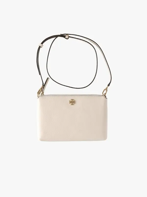 Tory Burch Mercer Pebbled Zip Crossbody Bag - New Cream