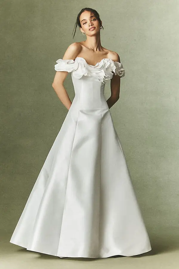 Jenny Yoo Taffeta Ball Gown - Light Ivory