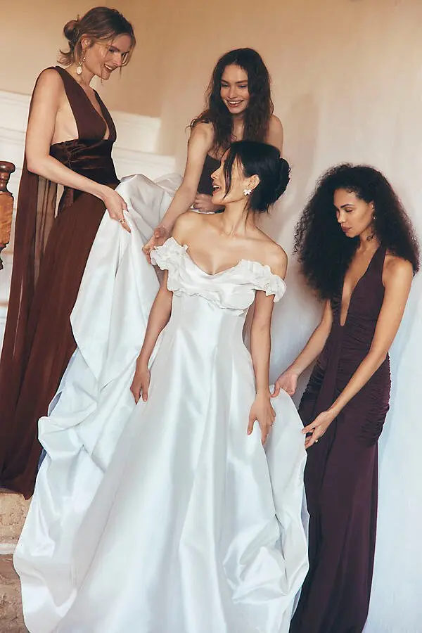Jenny Yoo Taffeta Ball Gown - Light Ivory
