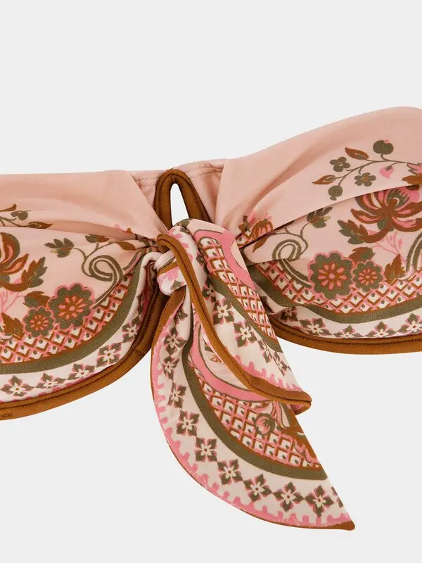 Zimmermann Paisley Floral Aster Scarf Tie Bikini - Pink