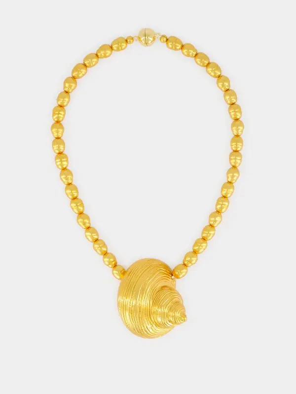 JULIETTA Mykonos Shell Pendant Necklace - Gold