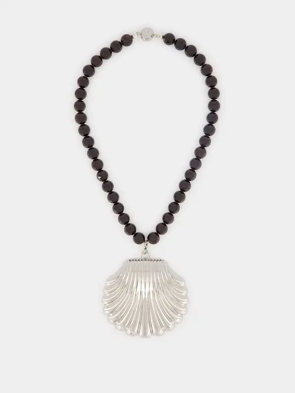 JULIETTA Holbox Garnet Shell Pendant Necklace - Burgundy