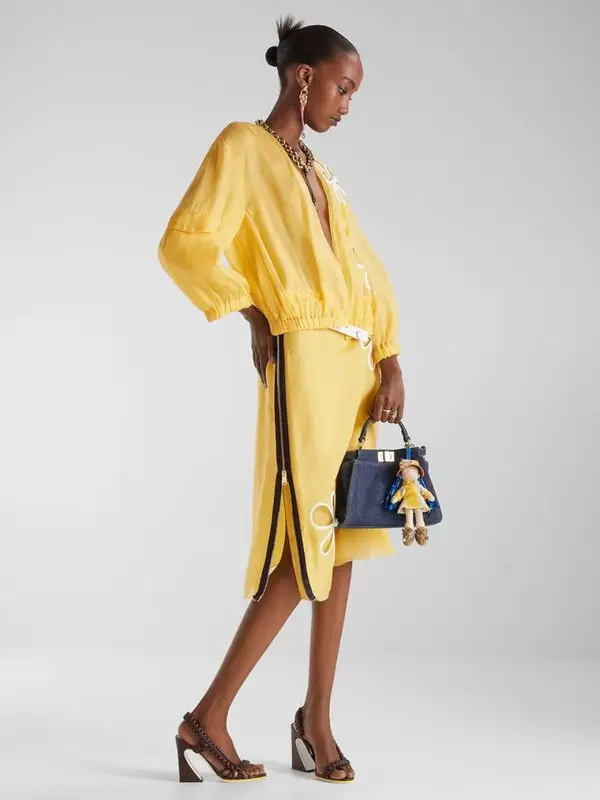 Fendi Arco Braided Leather Heeled Sandals