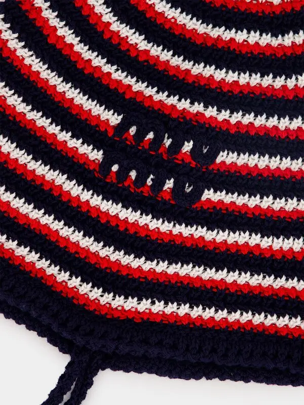 Miu Miu Striped Cotton Knit Hat